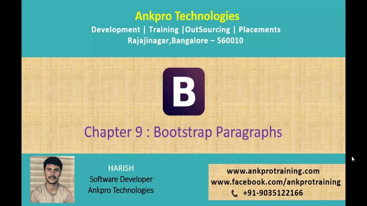 Bootstrap Chapter 9 - Bootstrap Paragraphs - YouTube