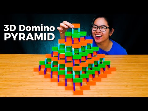 How to Build a 3D Domino Pyramid