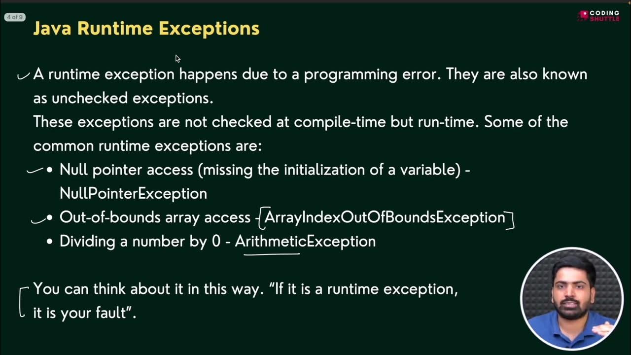 JAVA Exceptions Handing Class OOPS - YouTube