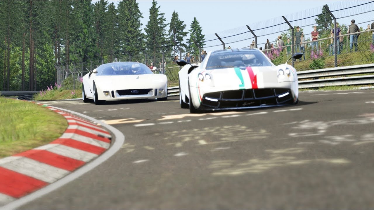 Cockpit Ford GT90 vs Pagani Huayra at Nordschleife - YouTube