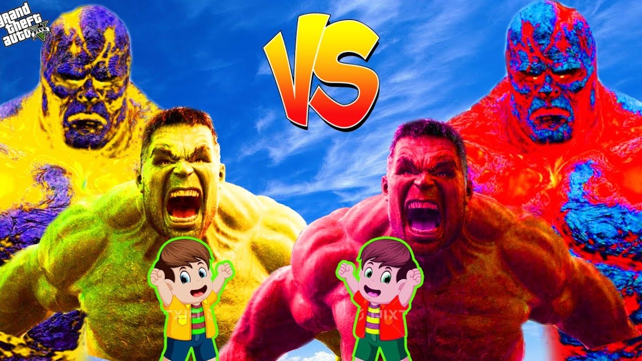 FRANKLIN Finding HULK LAVA GOD Family Vs RED HULK ICE GOD Family in GTA ...