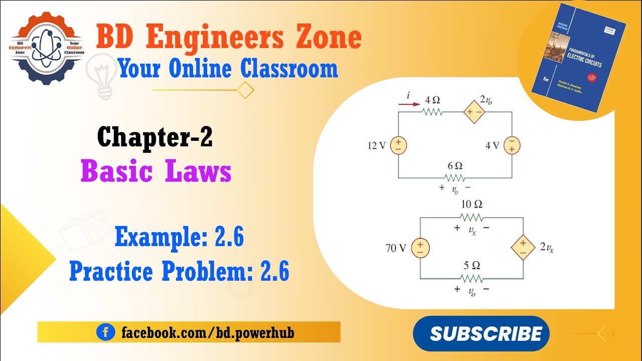 Basic Laws (Chapter-02) || Example: 2.6 & Practice Problem: 2.6 ...