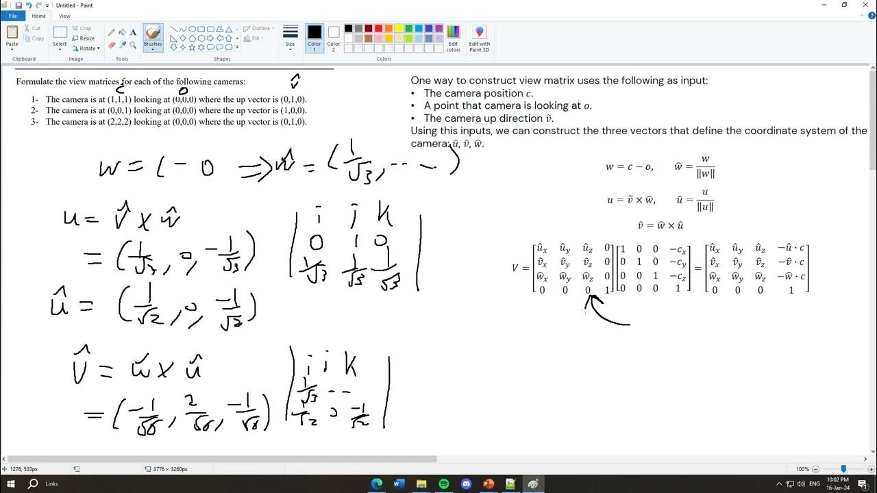 CMPS205 - View Matrix Calculation - YouTube