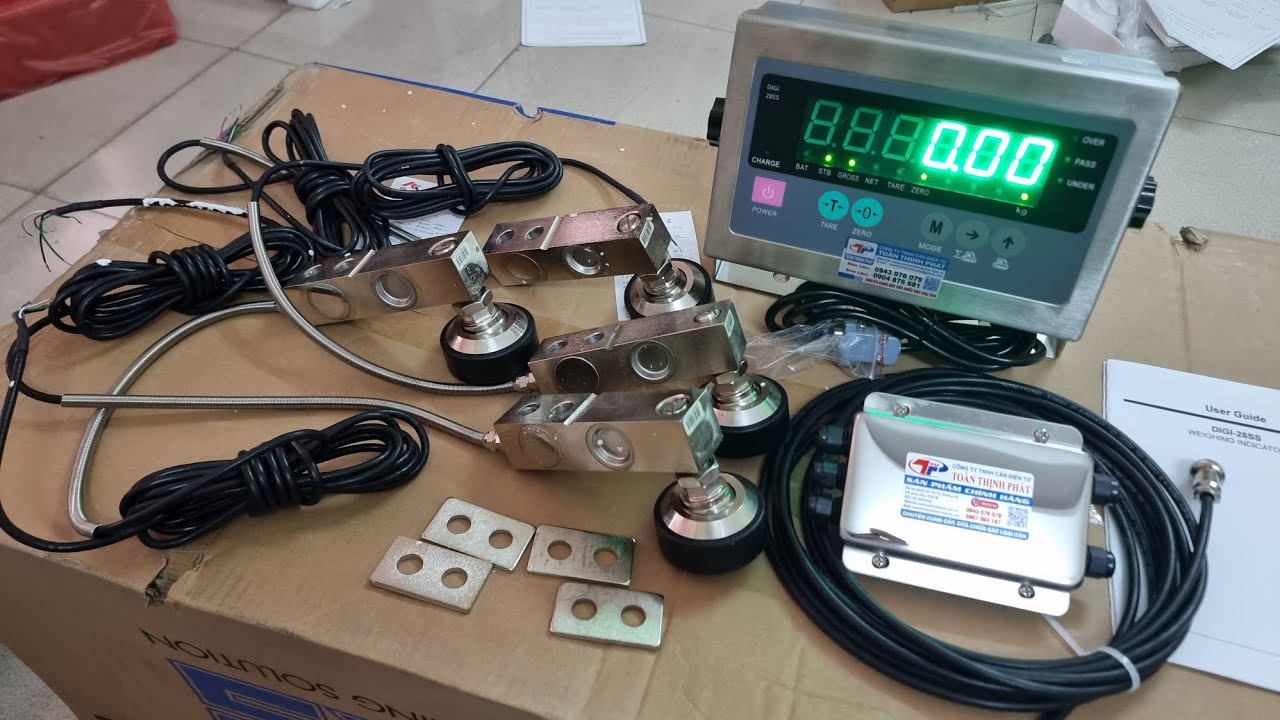 Bộ Thiết bị dùng cho cân sàn: Loadcells cảm ứng, Đầu cân hiển thị số ...