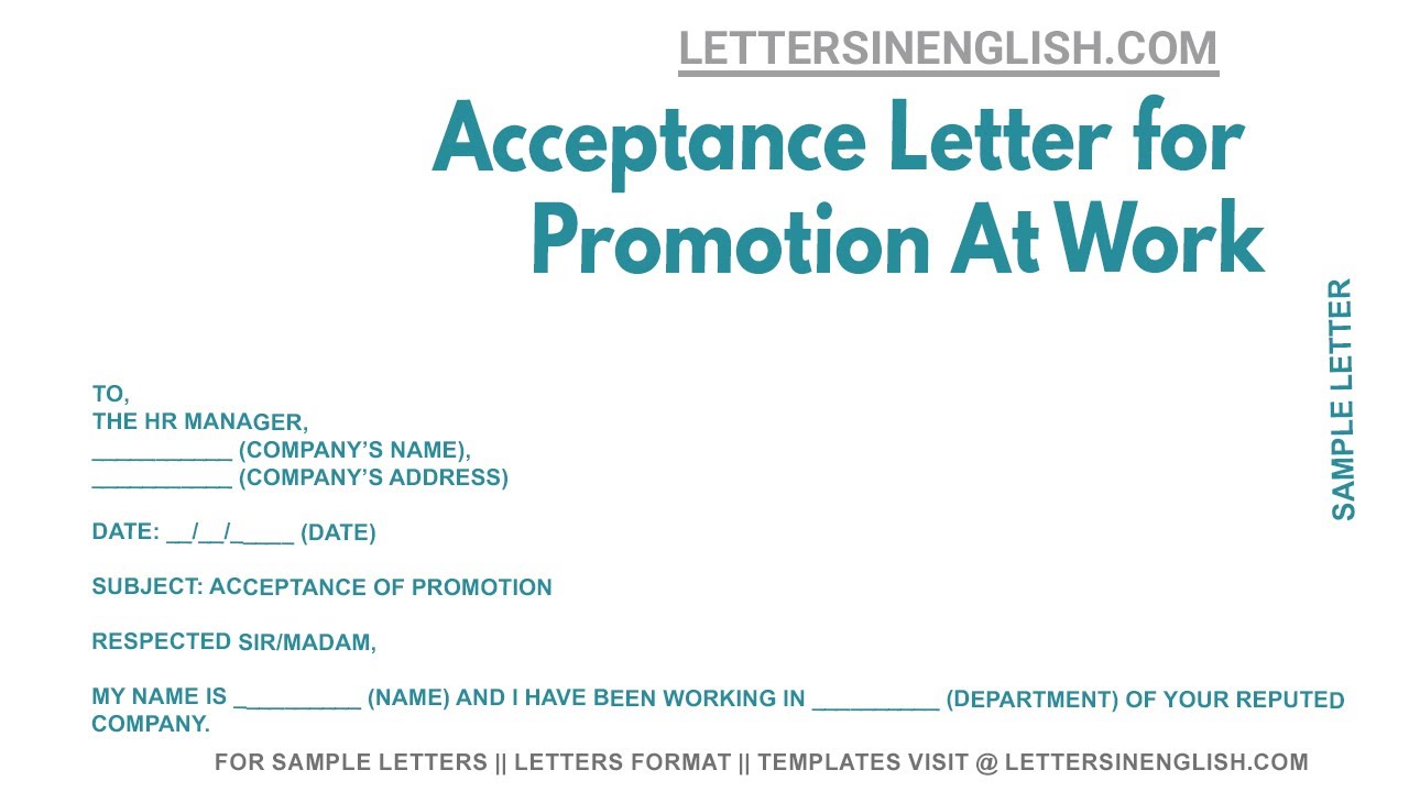 Job Promotion Acceptance Letter