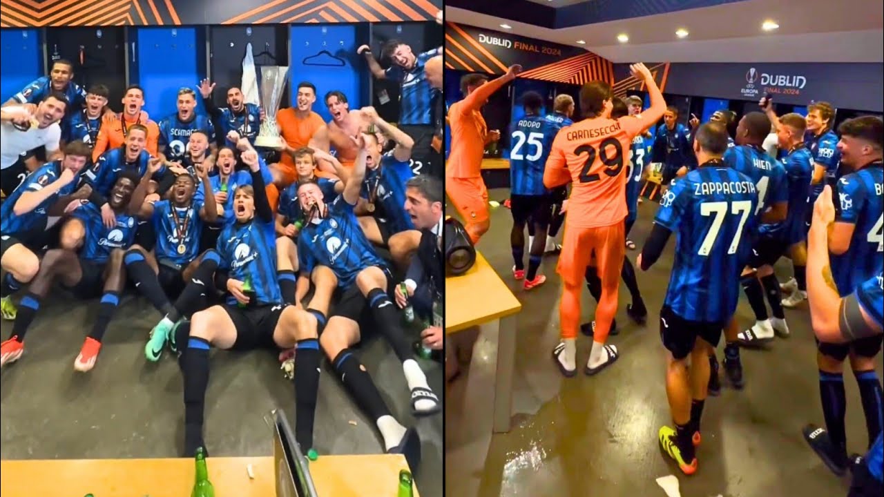 🔵 Atalanta Crazy Dressing Room Celebration After Winning the Europa ...