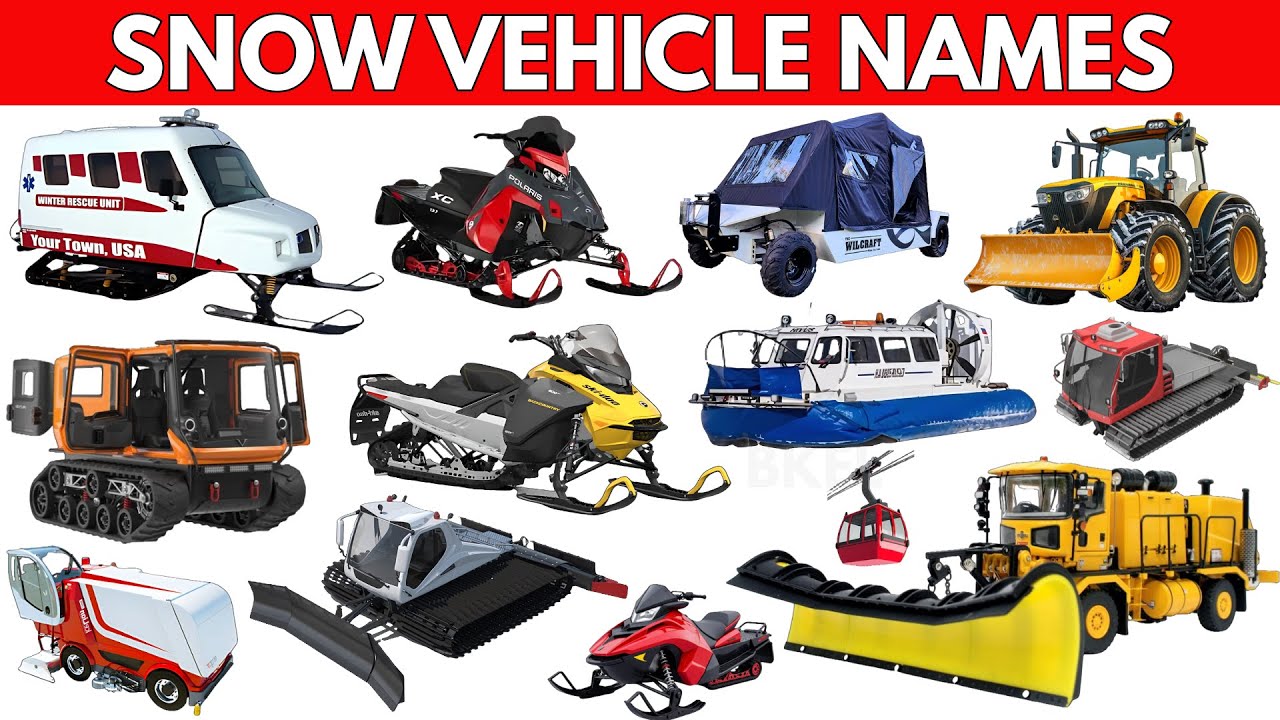 Vehicle Names | Learn Snow & Ice Vehicle Names in English with sounds ...
