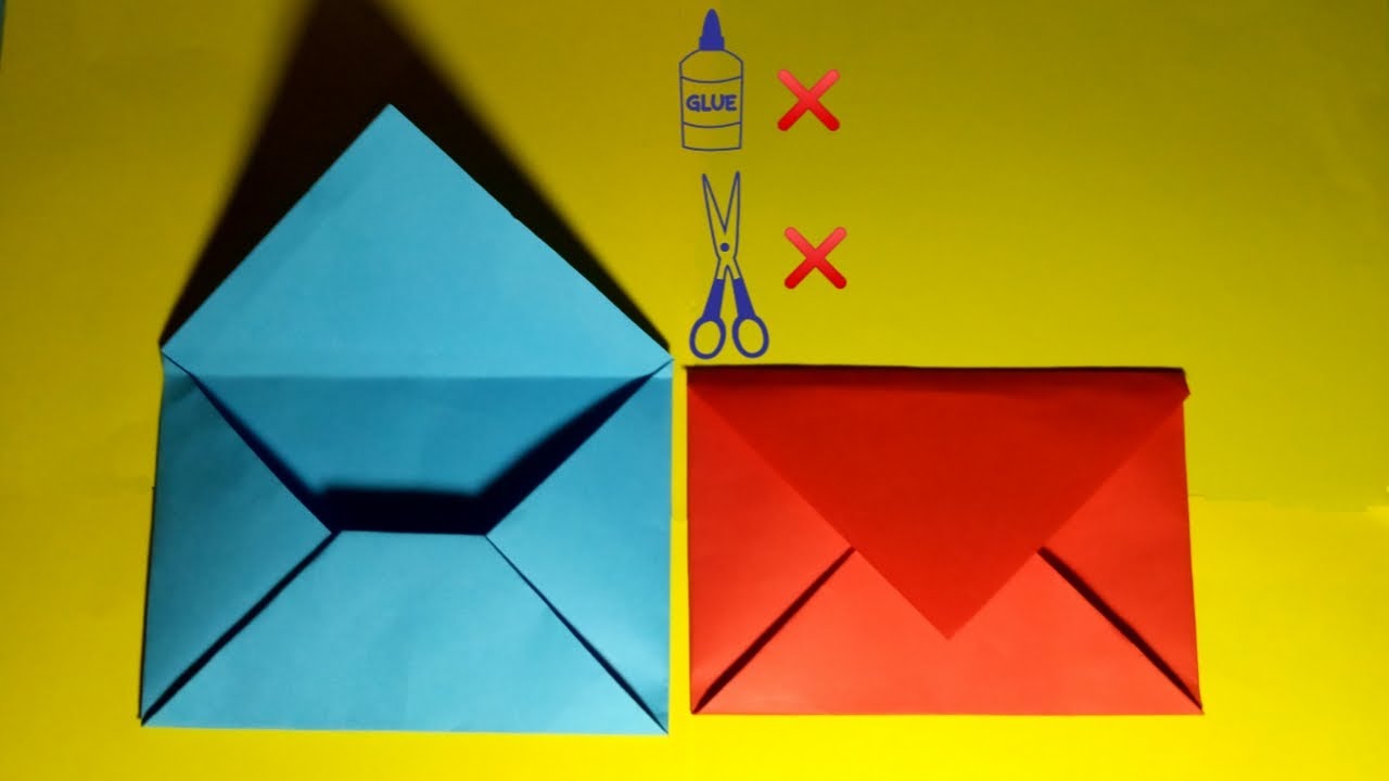 How To Fold An Envelope Origami(No Glue No Scissor) - YouTube