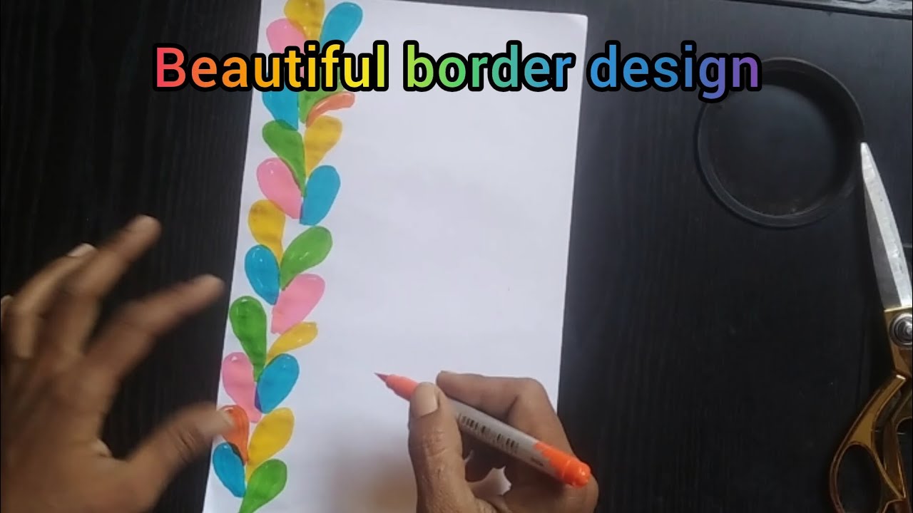 beautiful and easy paper border design for school project/#drawing ...