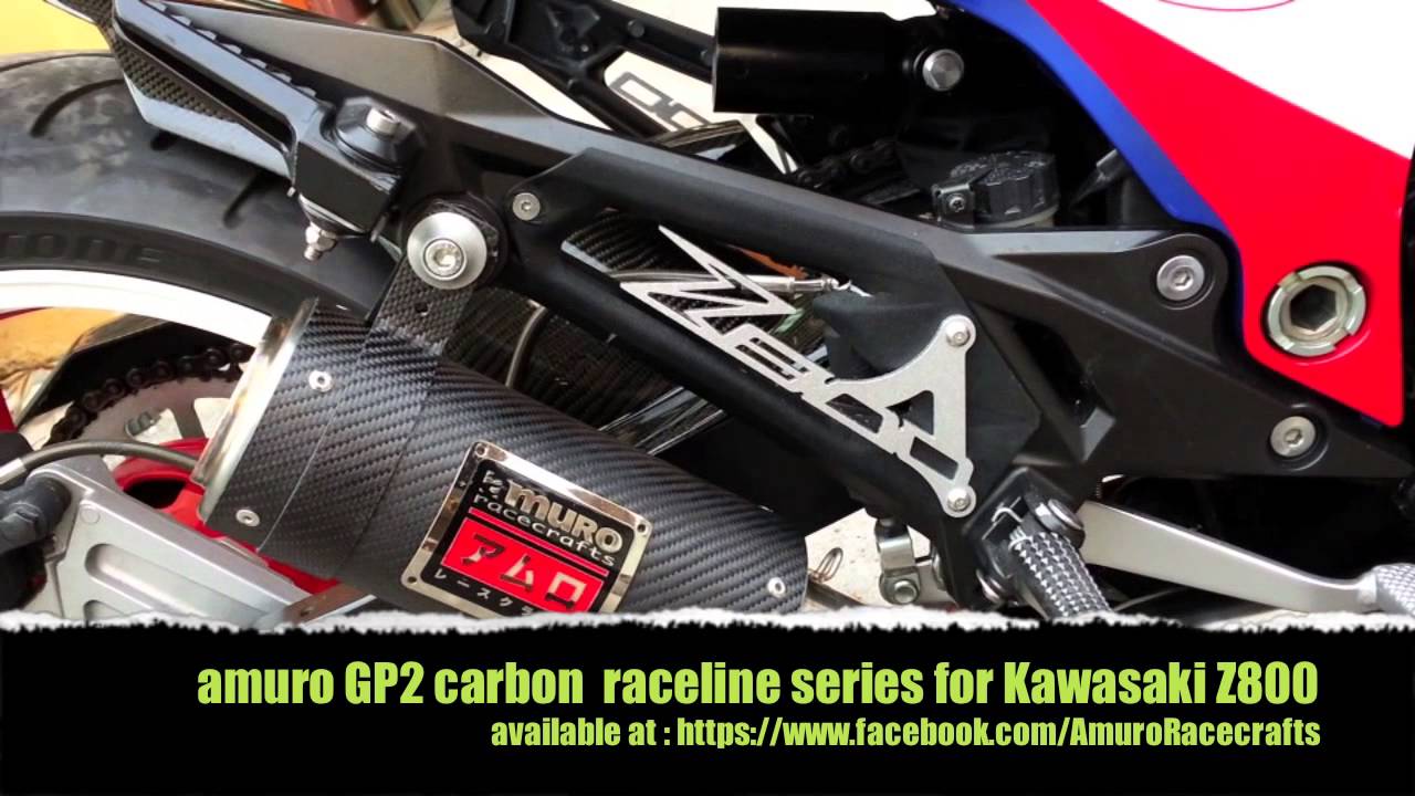 Kawasaki Z800 installed with Amuro GP2 Carbon Raceline Slip-on Exhaust ...