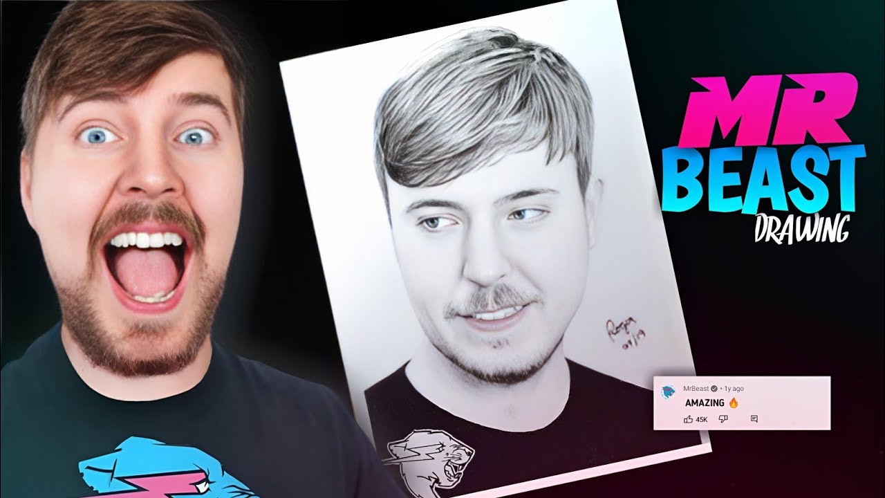 PENCIL SKETCH TUTORIAL | @MrBeast DRAWING | PENCIL DRAWING | #ART - YouTube
