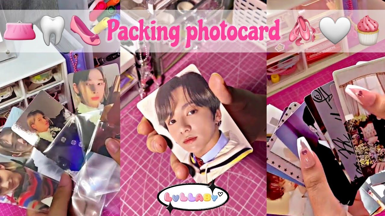 👛🦷🩰🤍~ asmr packing photocard kpop | tiktok compilation || lvllaby♡☁ ッ ...
