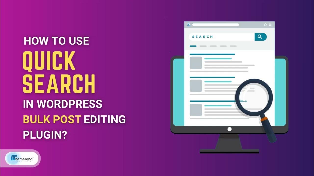 How to use quick search in Wordpress Bulk posts editing plugin? - YouTube