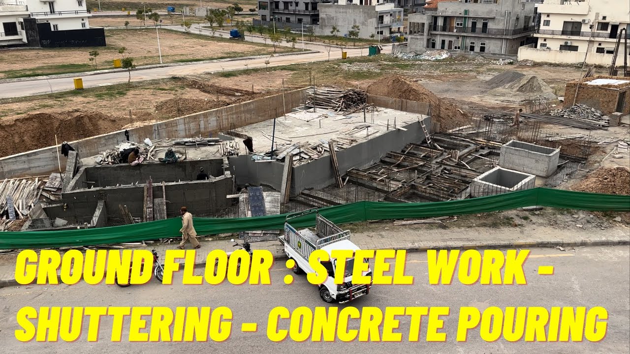 Episode #20: Ground Floor Footings Steel Work, Shuttering, and Concrete ...