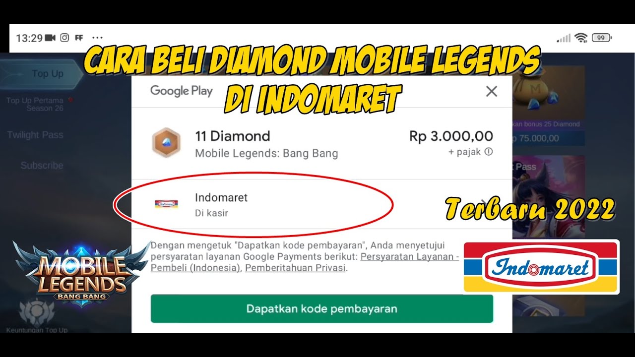 Cara Top Up Diamond Mobile Legends Lewat Indomaret Terbaru 2022 - YouTube