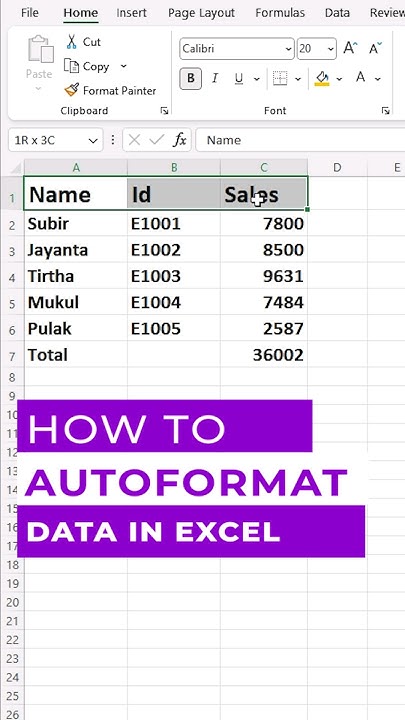 Excel Formatting Trick Auto Format Of Table π«π₯ Excelshorts Exceltricks Exceltips Shortvideo