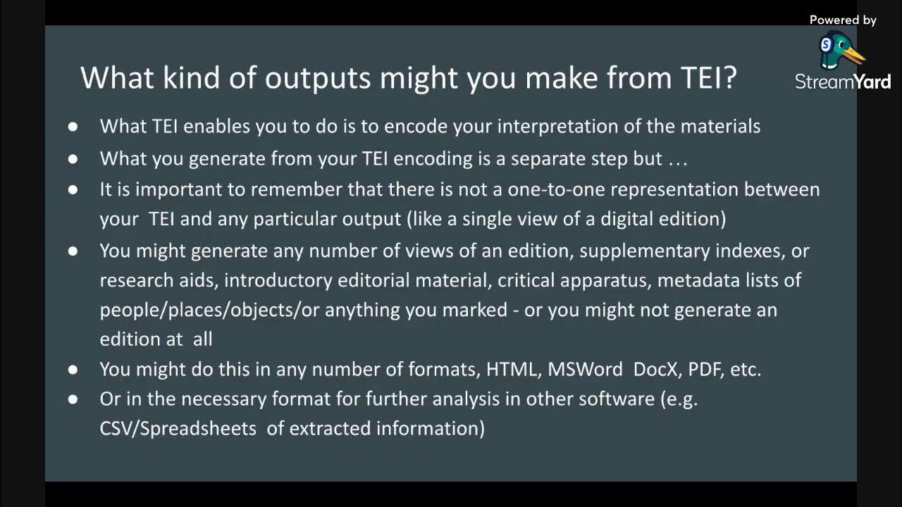 Text Encoding workshop: Introduction to TEI - YouTube