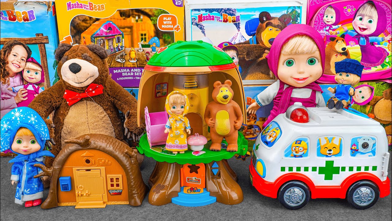 99 Minutes Satisfying with Unboxing Cute Masha and The Bear TreeHouse ...