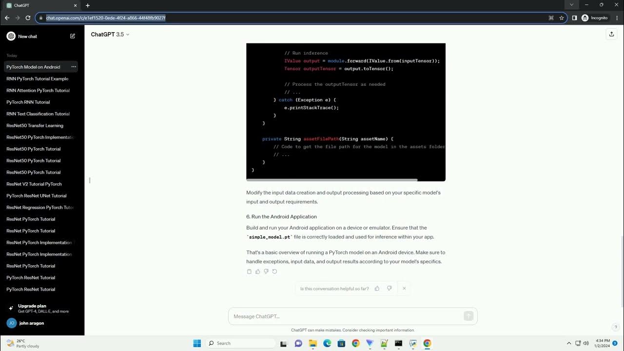 Run Pytorch Model On Android Youtube