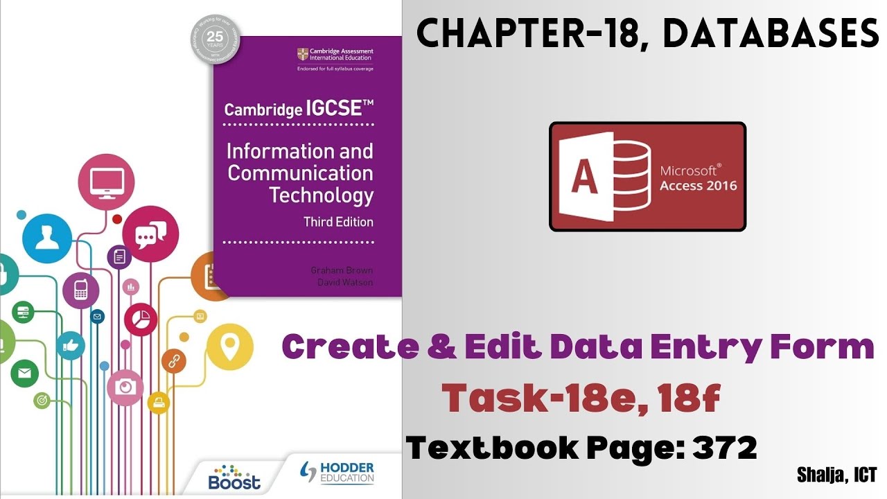 Igcse Ict Chapter 18 Databases Create And Edit Data Entry Form Task 18e 18f Page 372