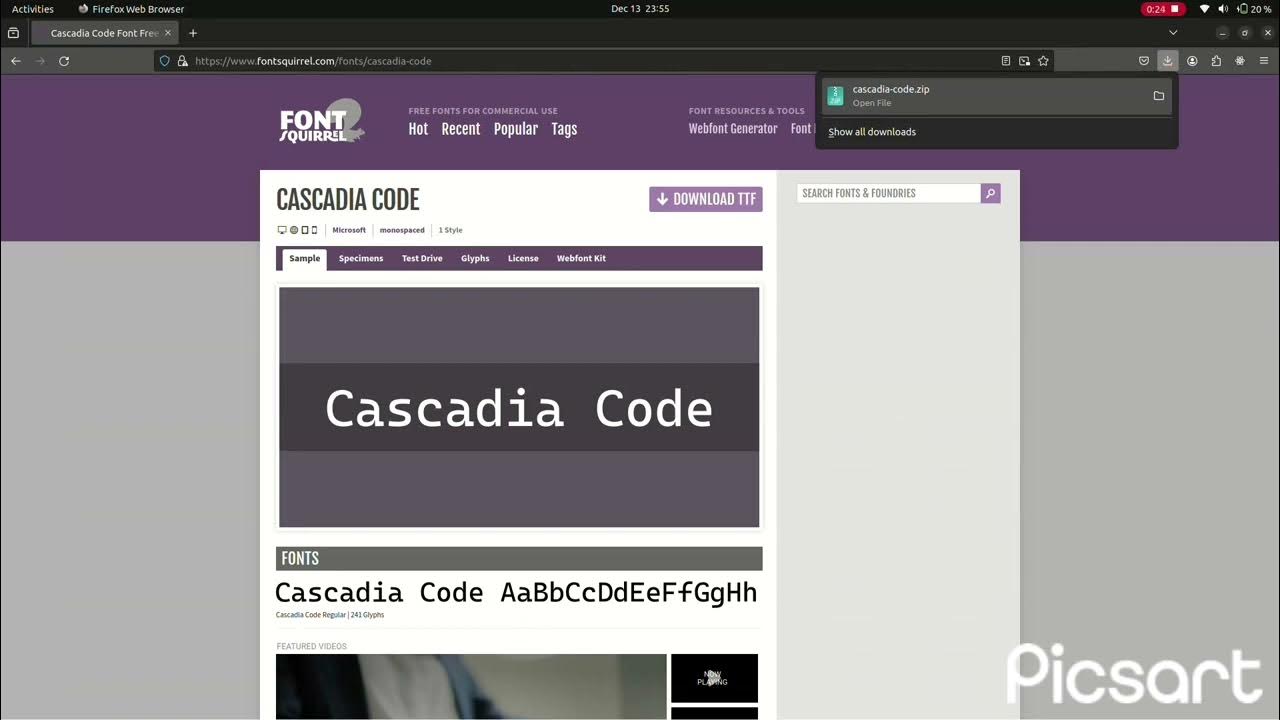 How can add Cascadia code font in Ubuntu (no talking, just follow steps) - YouTube