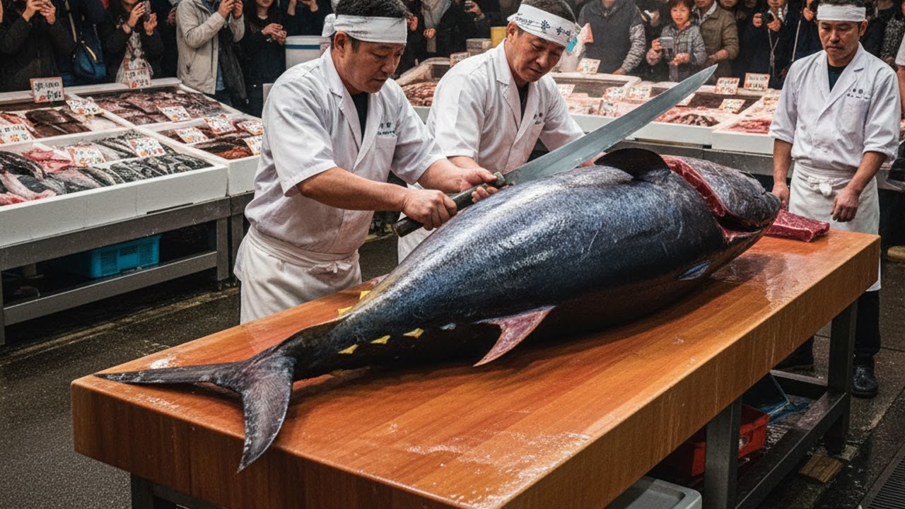 massive yellowfin tuna cutting show you can’t miss!#黑鮪魚 #tuna # ...