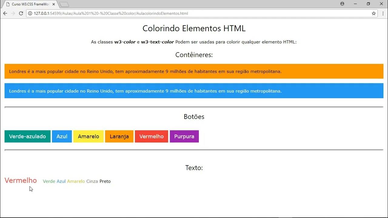 Curso W3css Colorindo Elementos Youtube