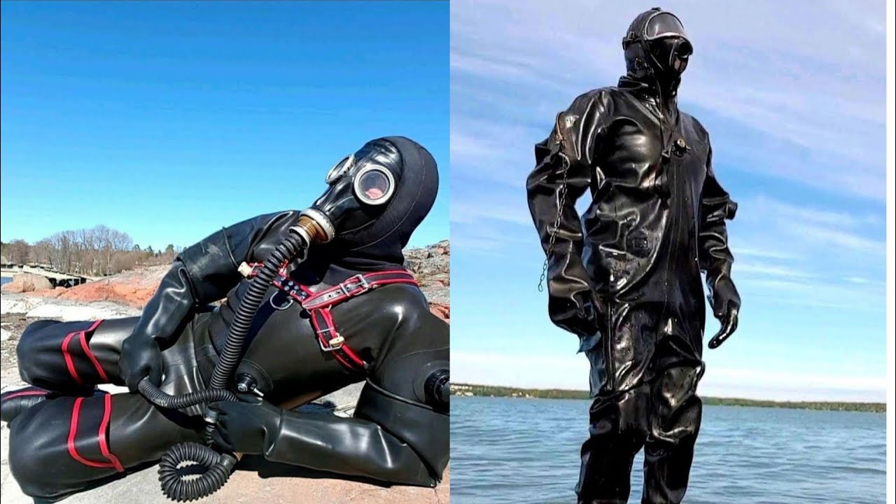 Advanced Collection of latex full face gas masks and scuba diving ...