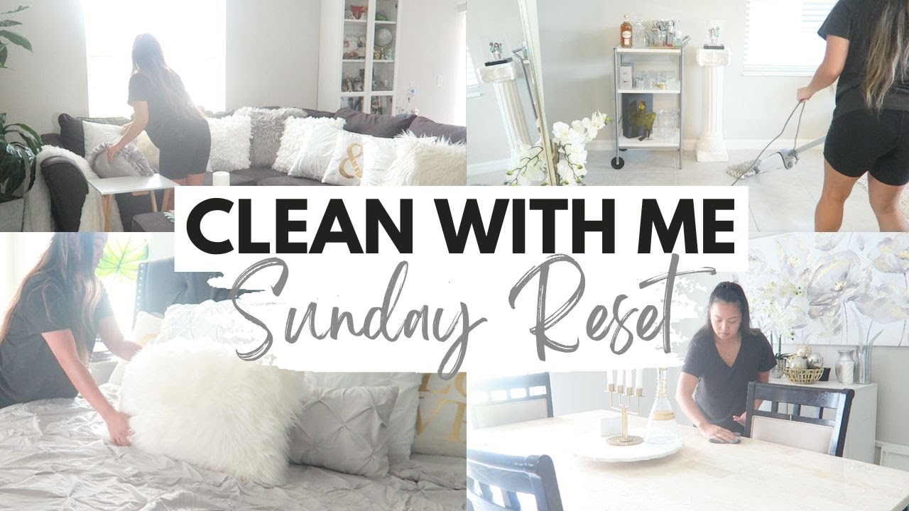 Clean with me | Sunday Reset | Cleaning Routine | Home - YouTube