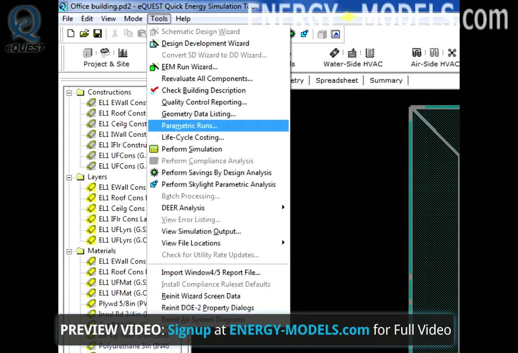 Parametric Runs in eQUEST | Energy-Models.com - YouTube