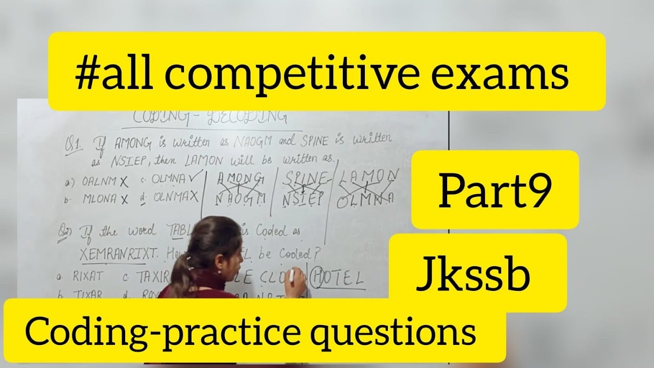 Coding Decoding Reasoning Basics Practice Questions Part 9 Youtube
