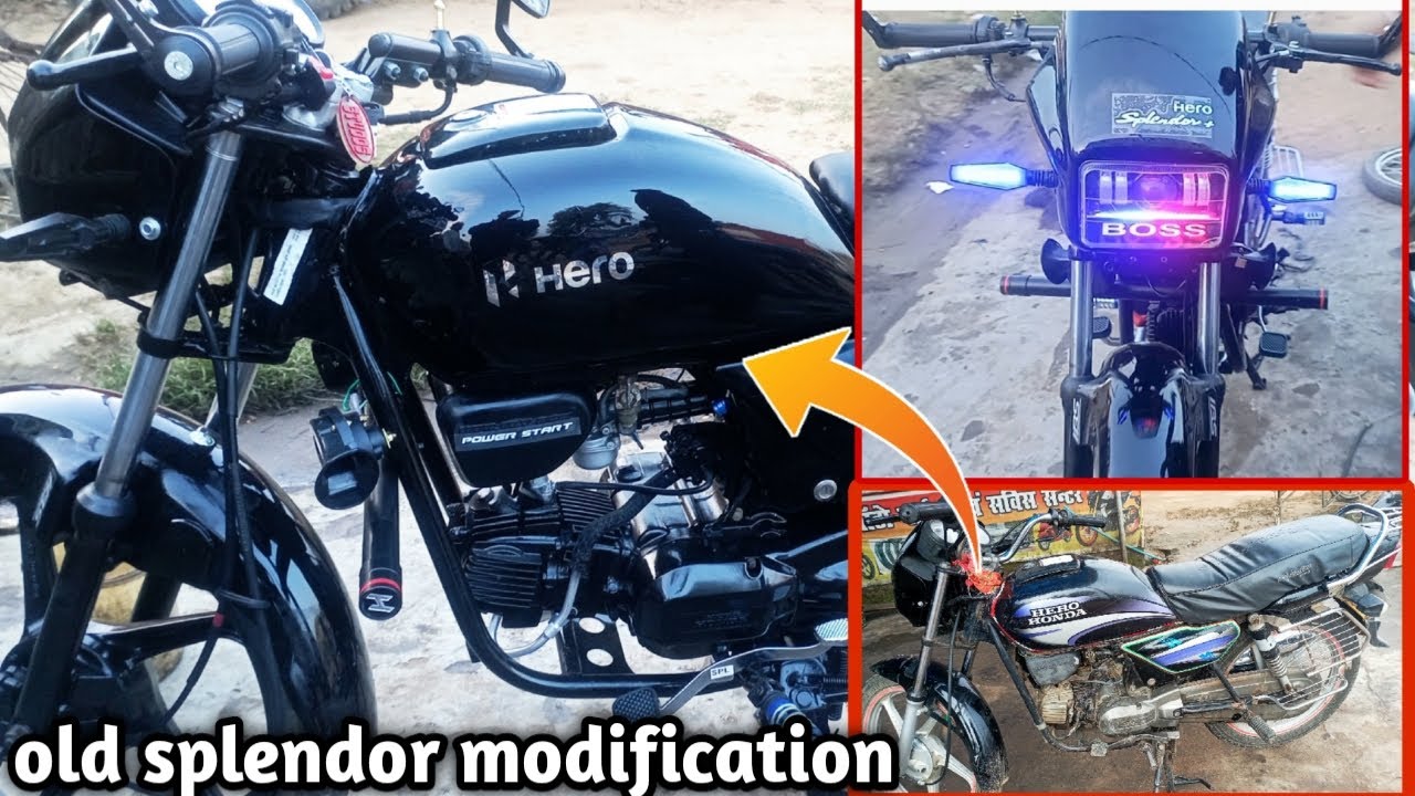 पुरानी स्प्लेंडर को नया बना दिया | Old Splendor Plus full modify || By ...