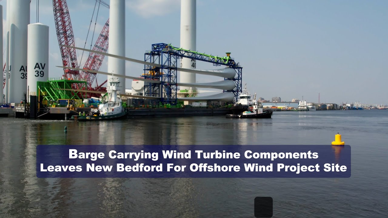 Barge Leaves NB for Offshore Wind Site 9-6-23 - YouTube