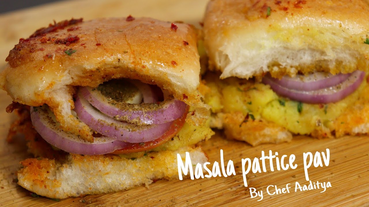 Masala Pattice Pav | Maaala Pattice pav Recipe | Street Style Masala ...