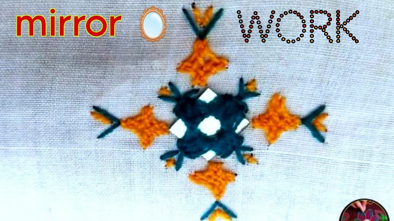Easy Mirror Work Embroidery Design mirror work stitch dolar bosano dollar version ডলার বসানো ...
