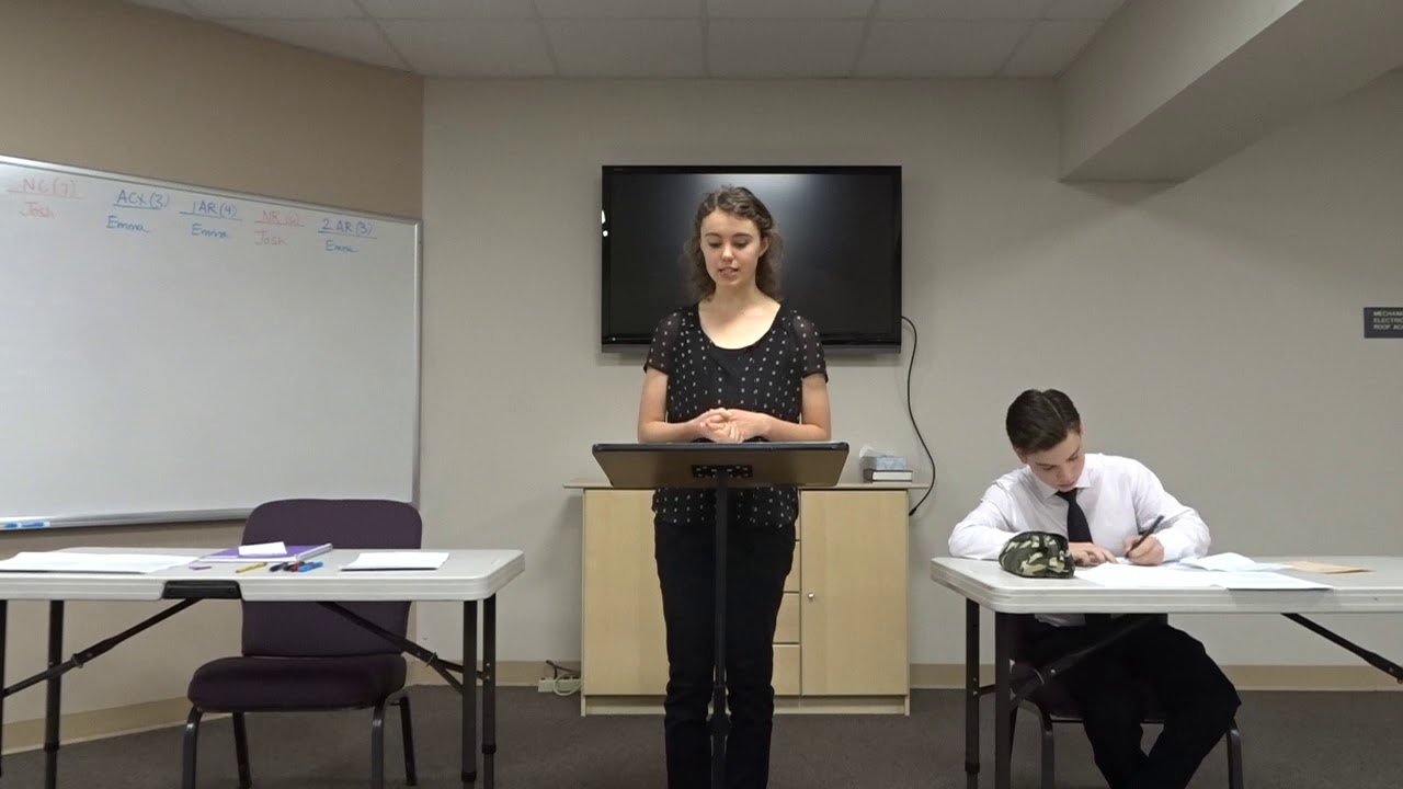LD Debate Emma v. Joshua, part 1 - YouTube