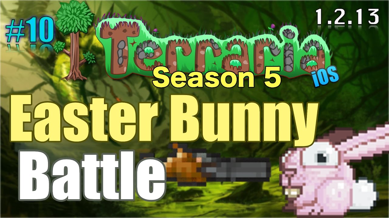 Let's Play Terraria (1.2.13) iOS- Minishark & Easter Bunny Battle ...