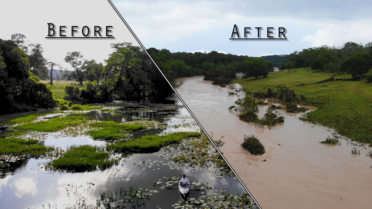 This River Will Never Look The Same - Kayak Fishing The Guadalupe River 2 Weeks Before Dire ...