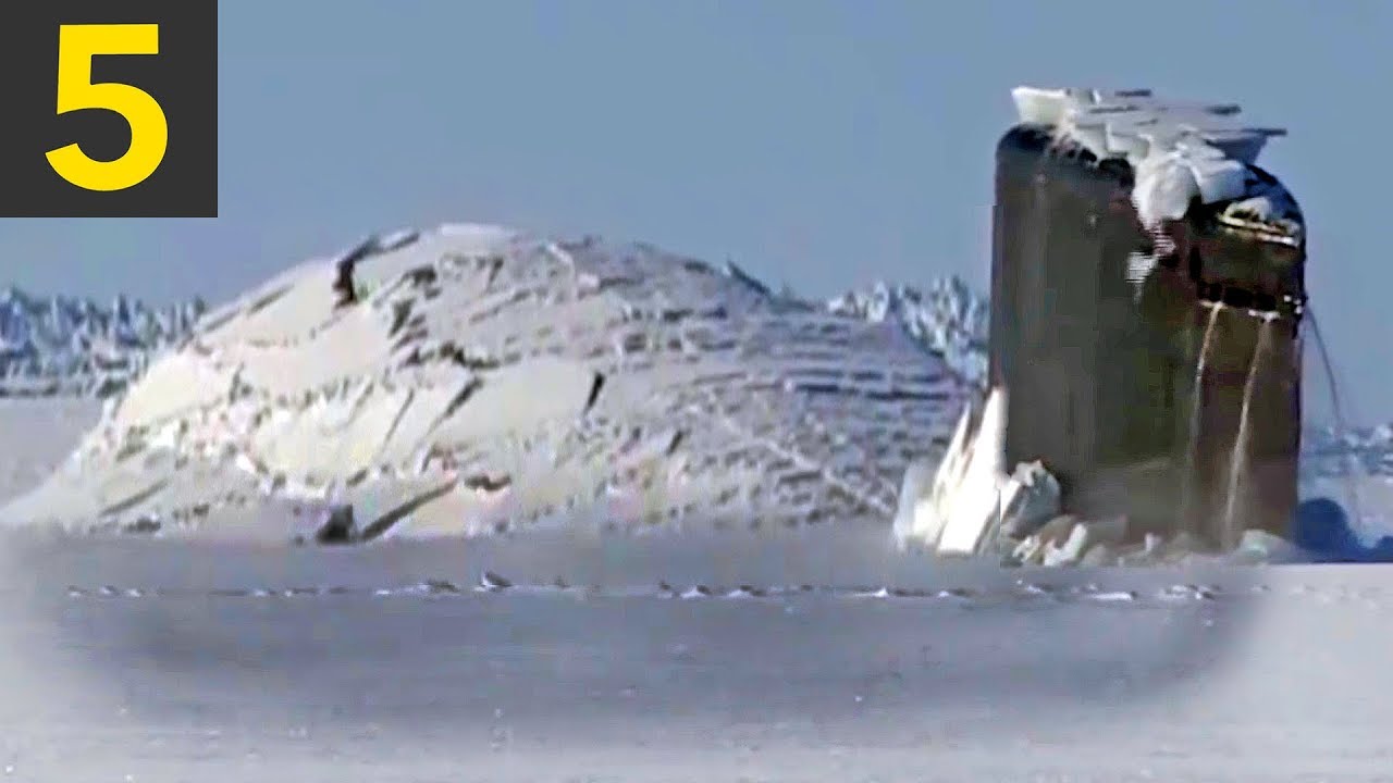 Top 5 Submarine Surfaces Through Ice - YouTube