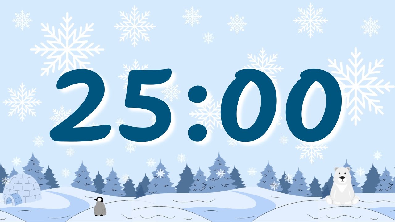 25 Minute Timer Cute Winter Themed - YouTube