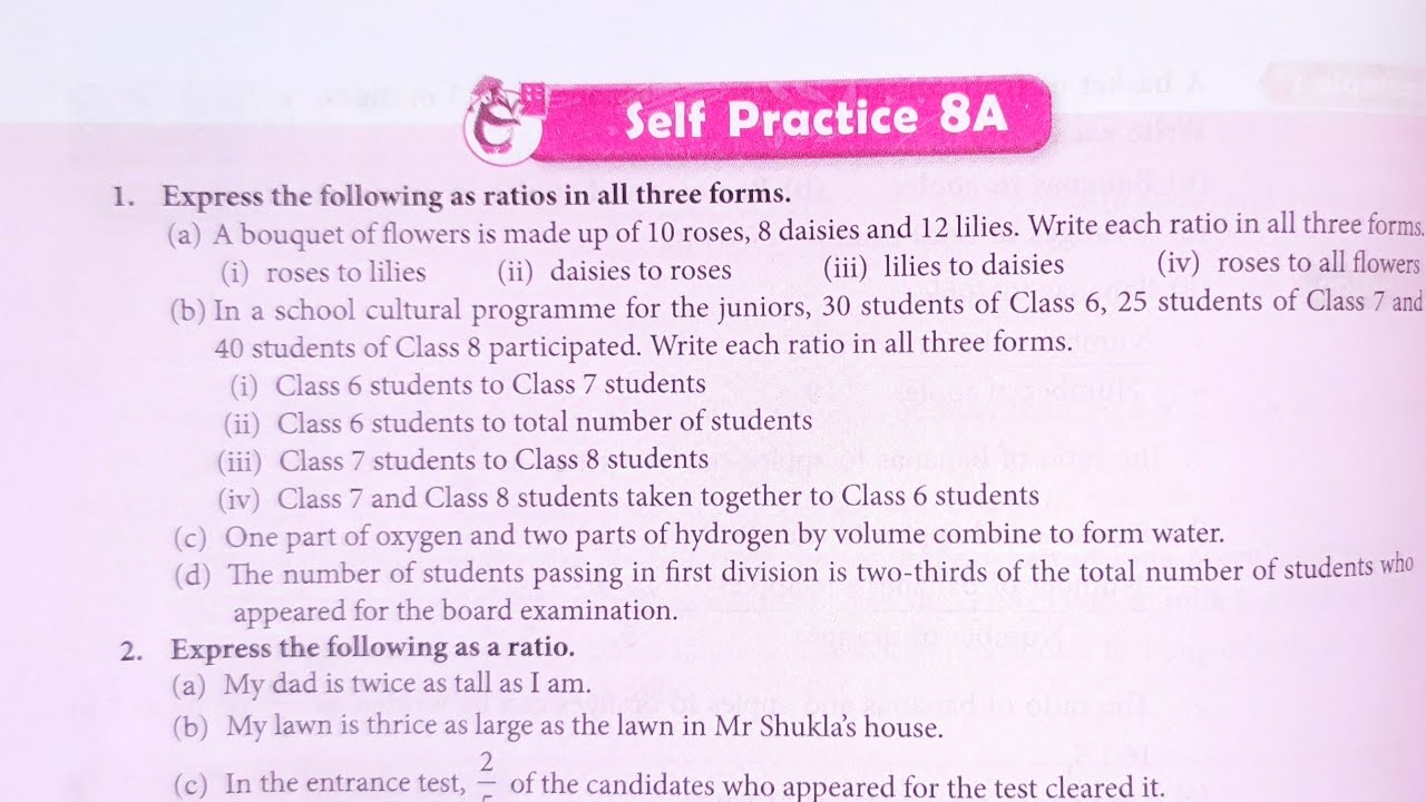 new learning composite maths class 6 self practice 8A| schand maths ...