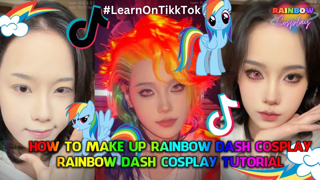 How To Make Up Rainbow Dash Layout | Rainbow Dash Cosplay Make-up ...