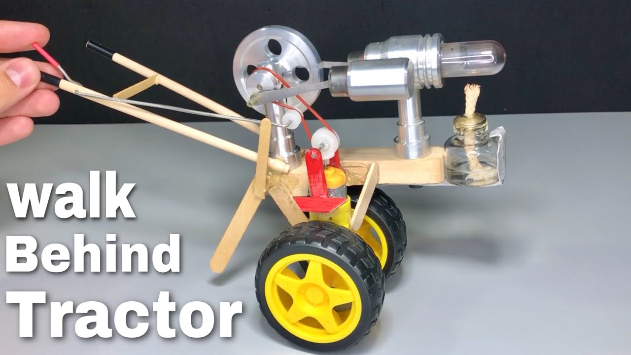 HOW TO MAKE an AMAZING TRACTOR (MOTOBLOCK) | STIRLING ENGINE TRACTOR ...