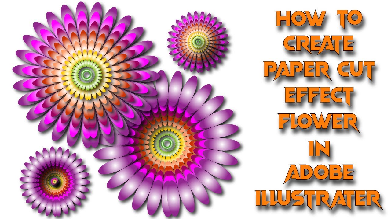 How To Create Paper Cut Effect Flower In Adobe Illustrator ? - YouTube