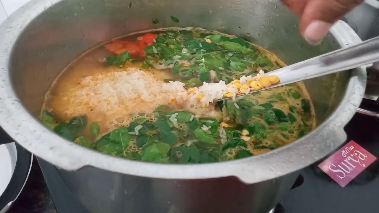 How to prepare tasty moringa leaf rice in tamil முருங்கை கீரை சாதம் ...