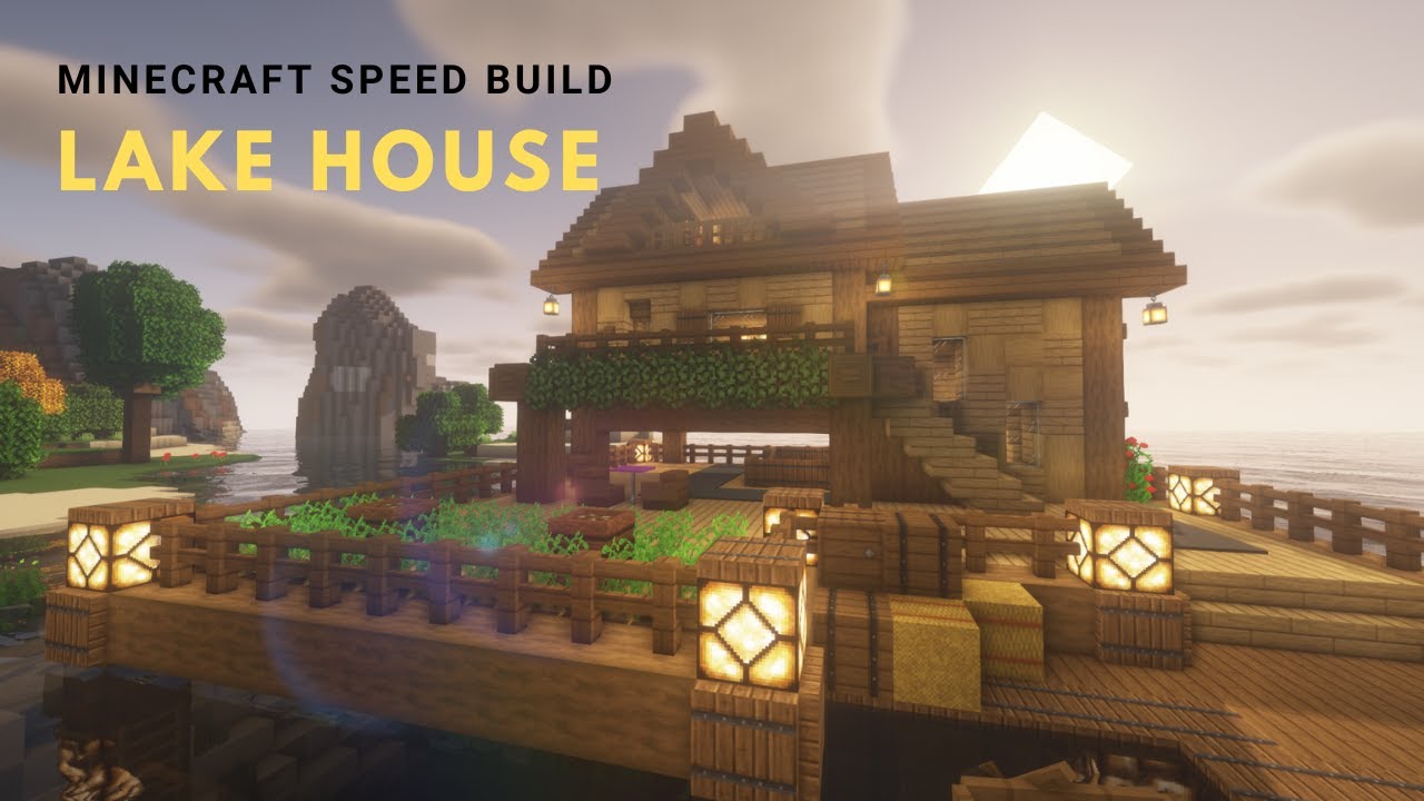 Lake House Minecraft Time Lapse #minecraft - YouTube