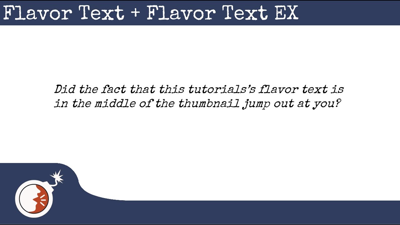 KTaNE - How to - Flavor Text & Flavor Text EX - YouTube