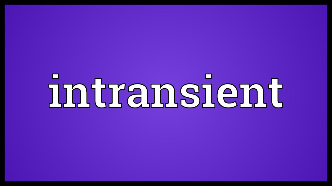 Intransient Meaning - YouTube