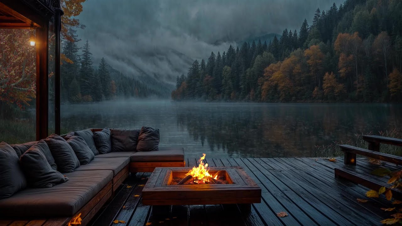 🔥🌧️ Cozy Rain & Fire Ambience | Relaxing Rain Sounds with Crackling ...