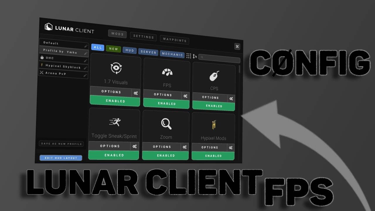 Lunar Client BEST FPS BOOST Config settings - YouTube